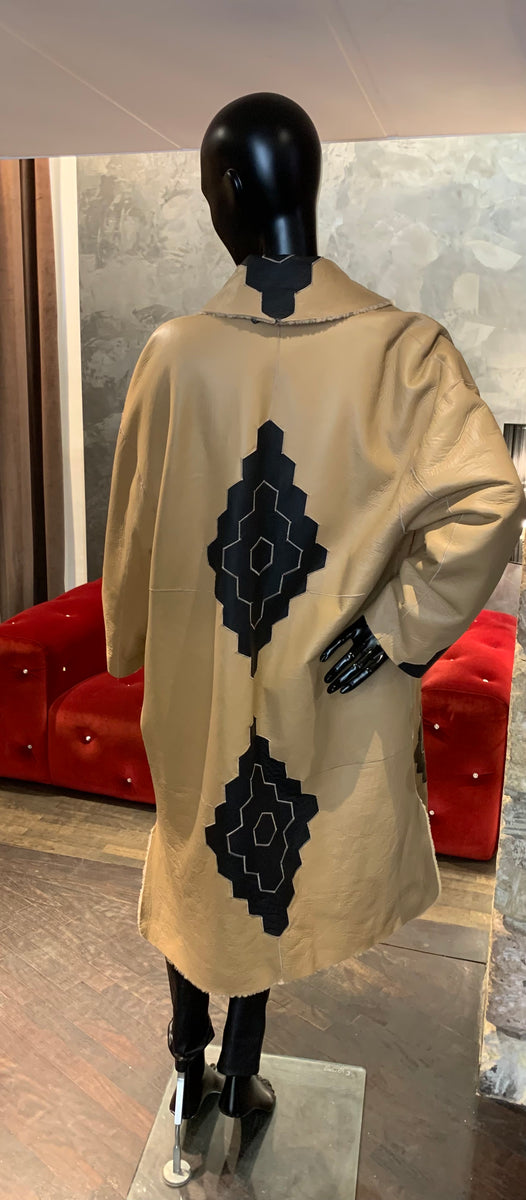 MANTEAU PEAU LAINÉE RÉVERSIBLE LOSANGES – by loletta