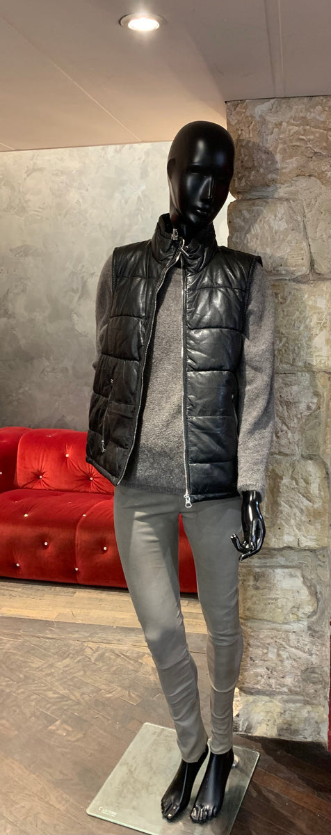 SHORT LEATHER DOWN JACKET – by loletta