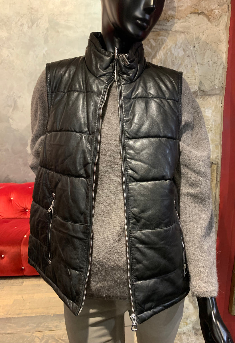 SHORT LEATHER DOWN JACKET – by loletta
